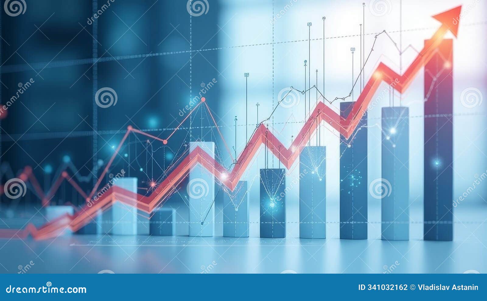 Investment Chart Going Up with Fluctuations Stock Photo - Image of ...