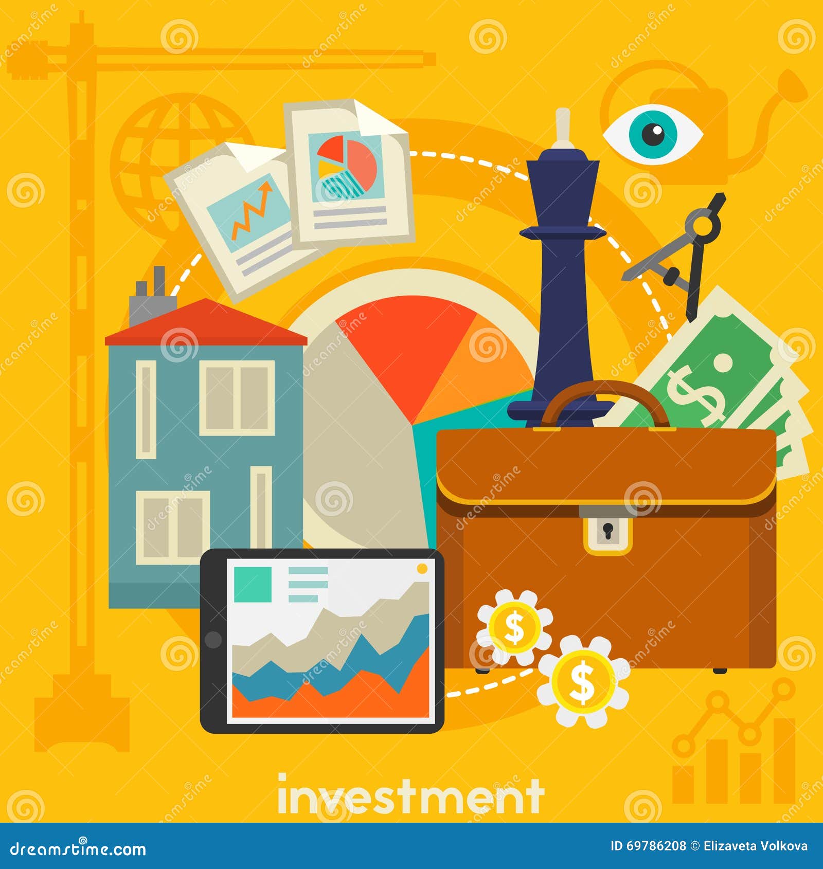 Investment Concept stock vector. Illustration of flat - 69786208