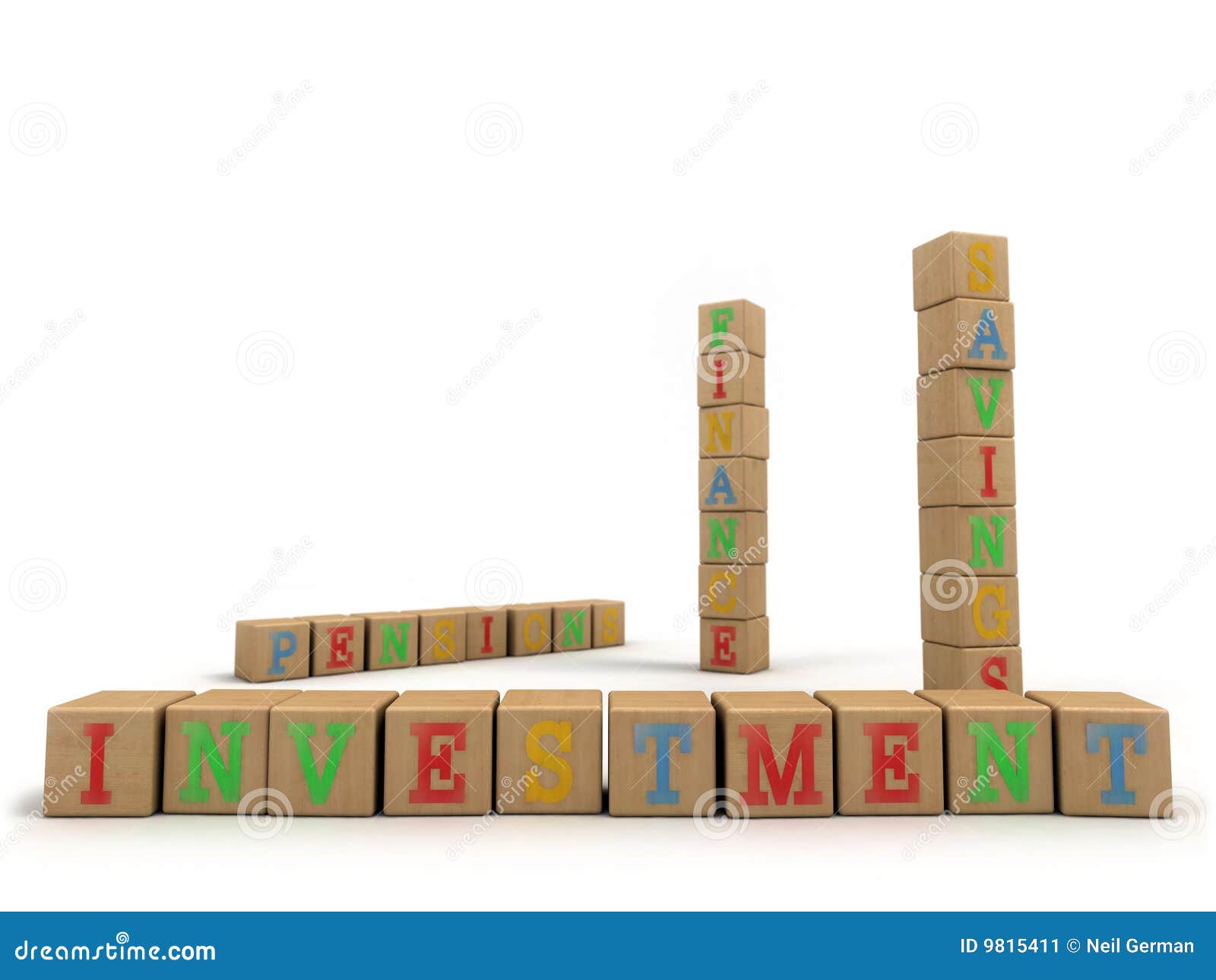 Investment Concept - Child S Play Building Blocks Stock Illustration ...