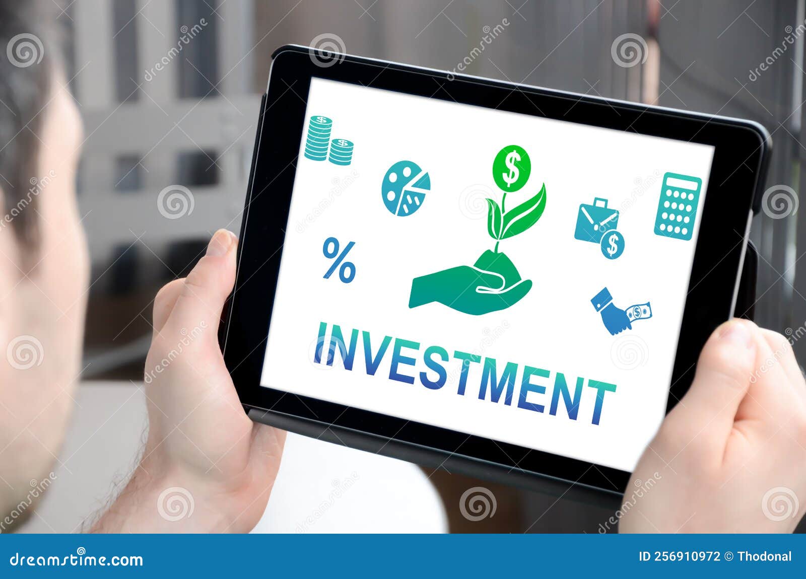 Investment Concept on a Tablet Stock Photo - Image of benefit ...