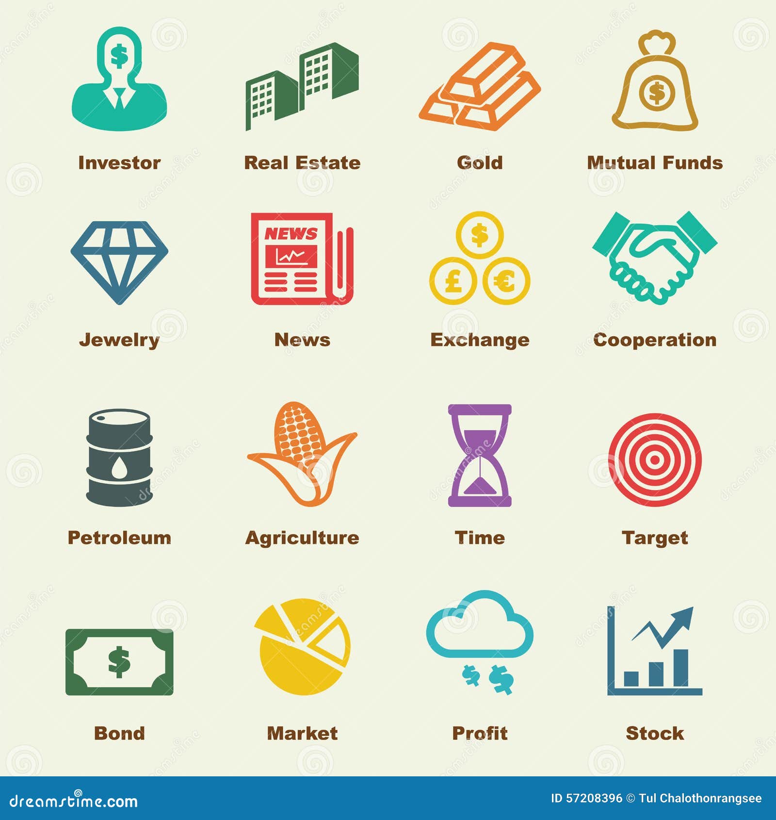 Investment elements stock vector. Illustration of currency - 57208396