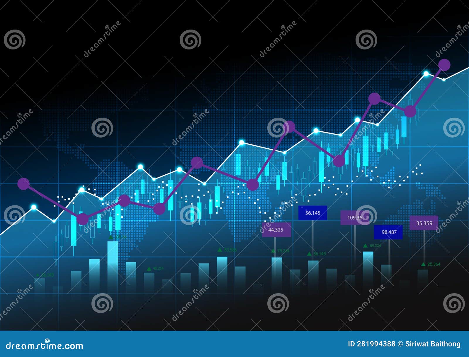 Investment Graph Background Abstract Trading High Tech Communication ...