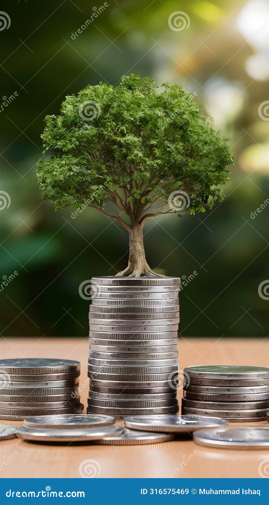 Investment Growth Concept with Stack of Coins and Tree Stock ...
