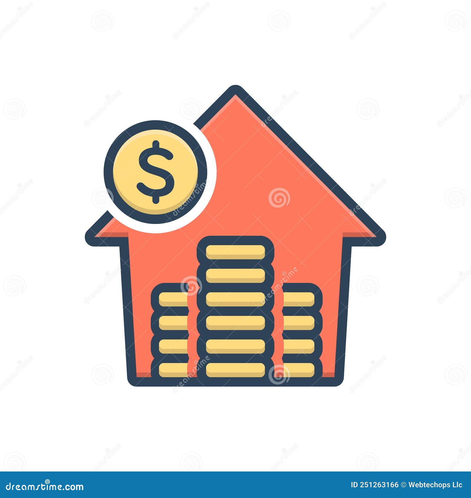 Color Illustration Icon for Investment, Parsimony and Currency Stock ...