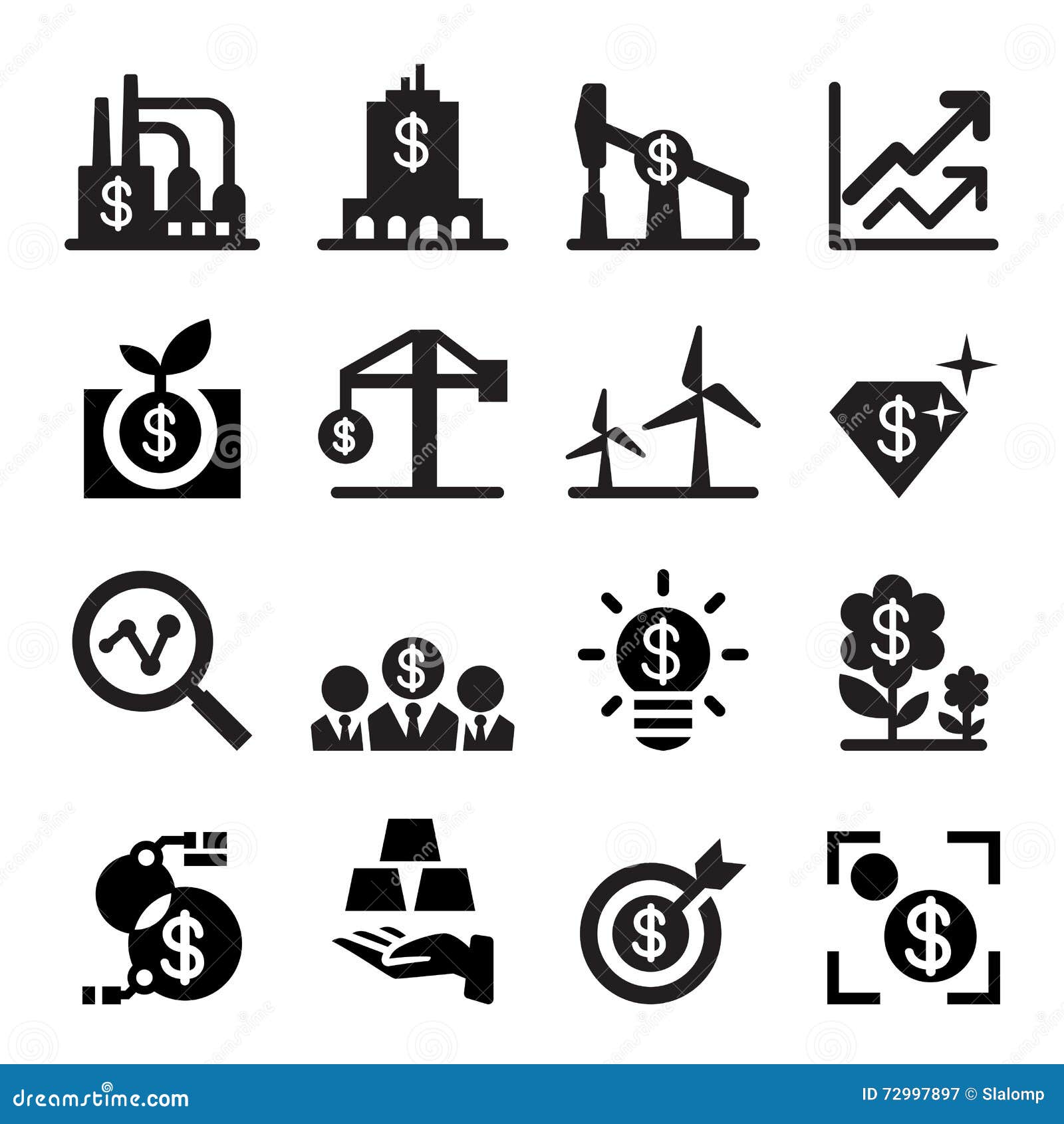 Investment icon set stock vector. Illustration of investment - 72997897