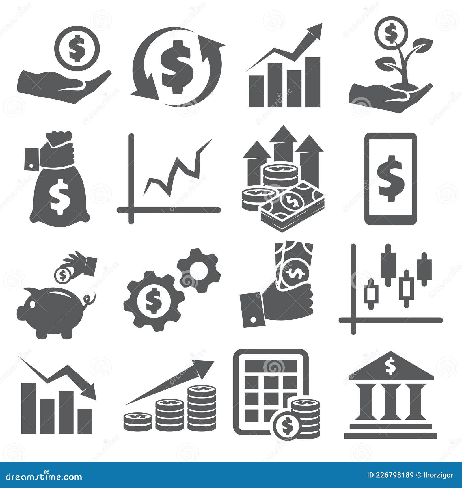 Investment Icons Black Vector Illustration | CartoonDealer.com #56123984