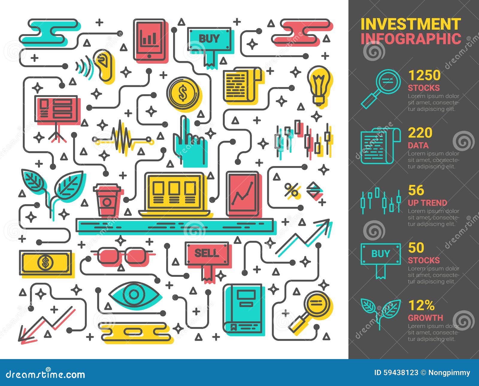 Investment Infographic stock vector. Illustration of growth - 59438123