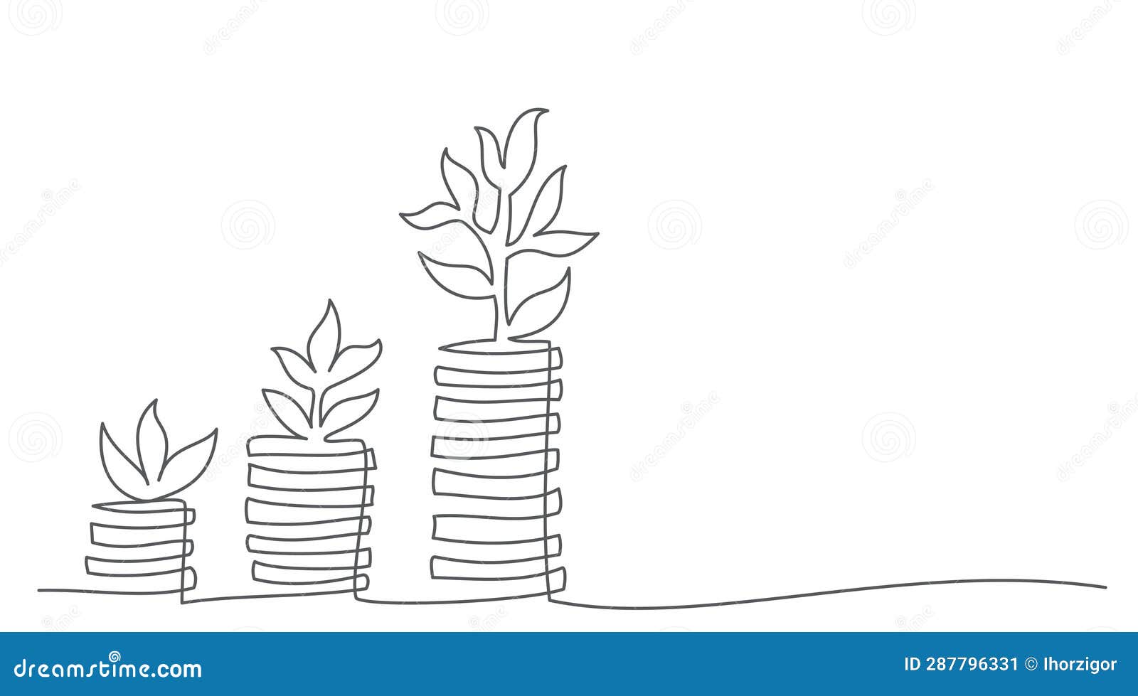Investment One Line Drawing Isolated on White Background Stock Vector ...
