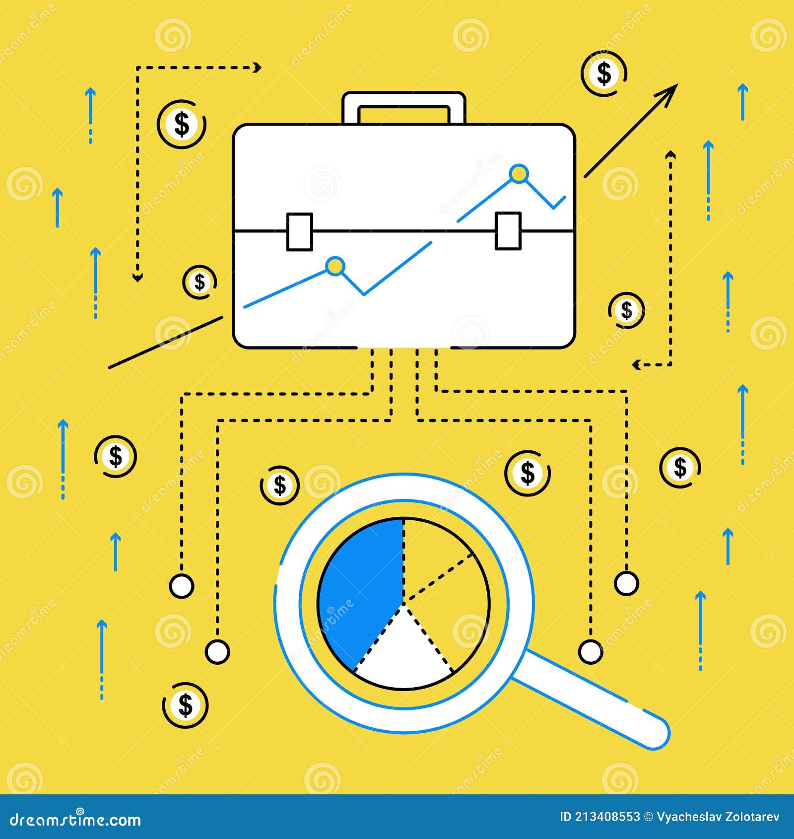 Investment Portfolio and Pie Chart. Vector Illustration in Flat Style ...