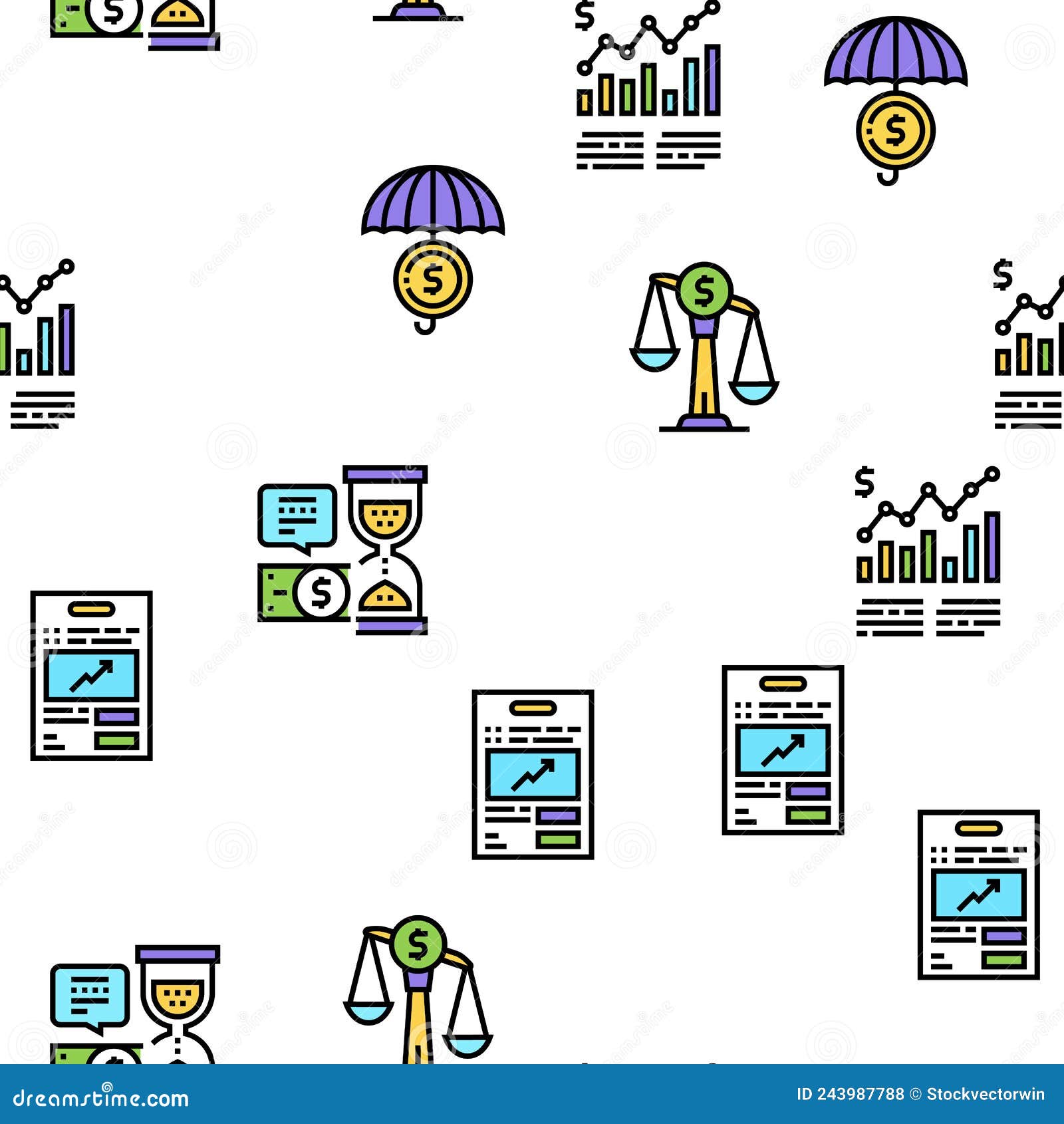 Investment Portfolio Vector Seamless Pattern Stock Vector ...