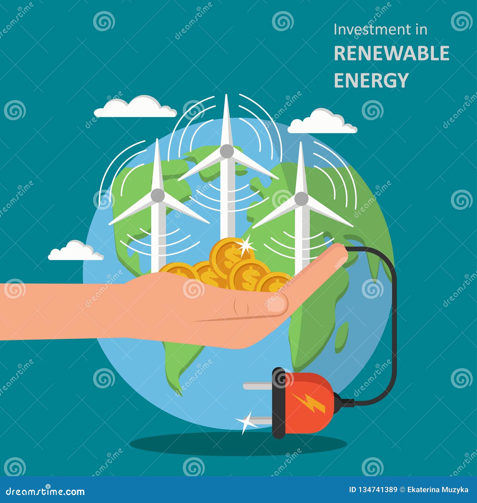 Investment in Renewable Energy Concept Vector Flat Illustration Stock ... Investment in Renewable Energy Concept Vector Flat Illustration Stock ...