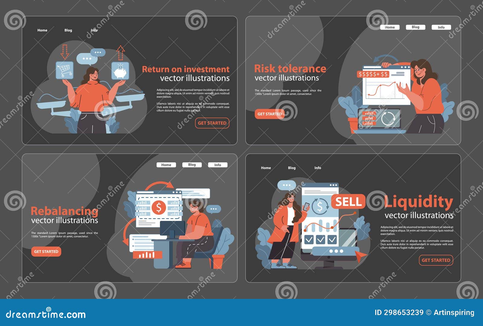 Investment Strategies Set. Flat Vector Illustration Stock Illustration ... Investment Strategies Set. Flat Vector Illustration Stock Illustration ...