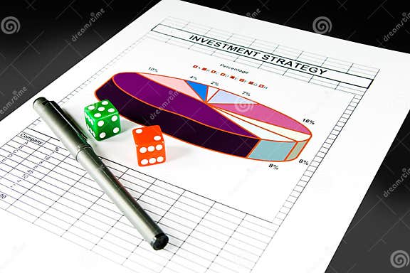 Investment Strategy Chart and Set of Dice Stock Photo - Image of growth ...