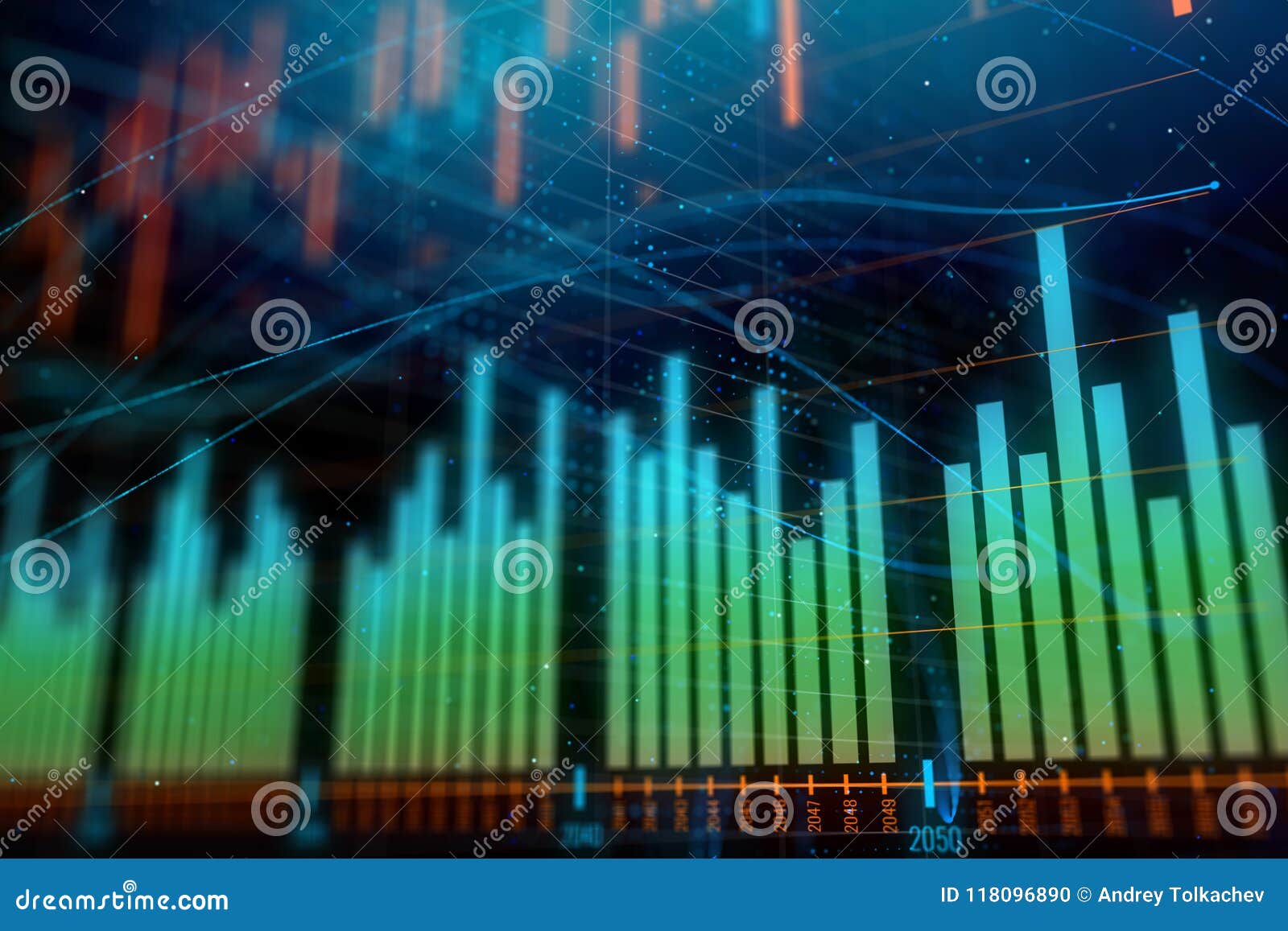Investment and Trade Backdrop Stock Illustration - Illustration of bars ...