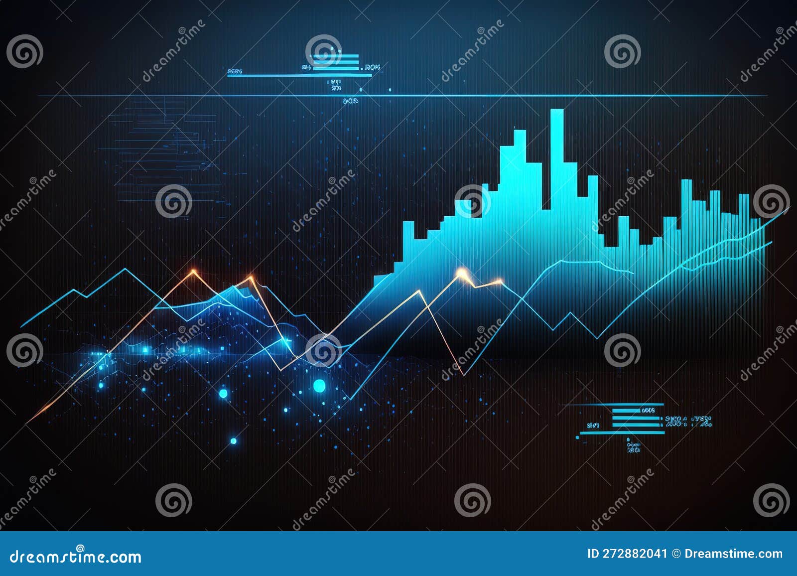 Trading Graph, Generative AI Stock Illustration - Illustration of ...