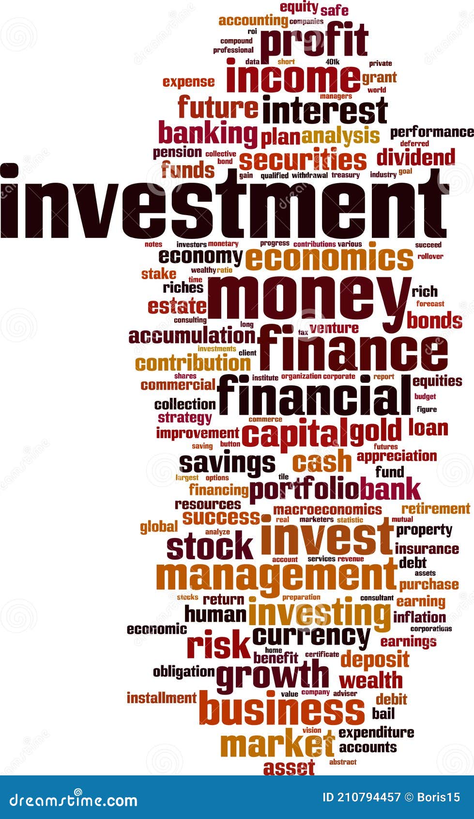 Investment word cloud stock vector. Illustration of economy - 210794457