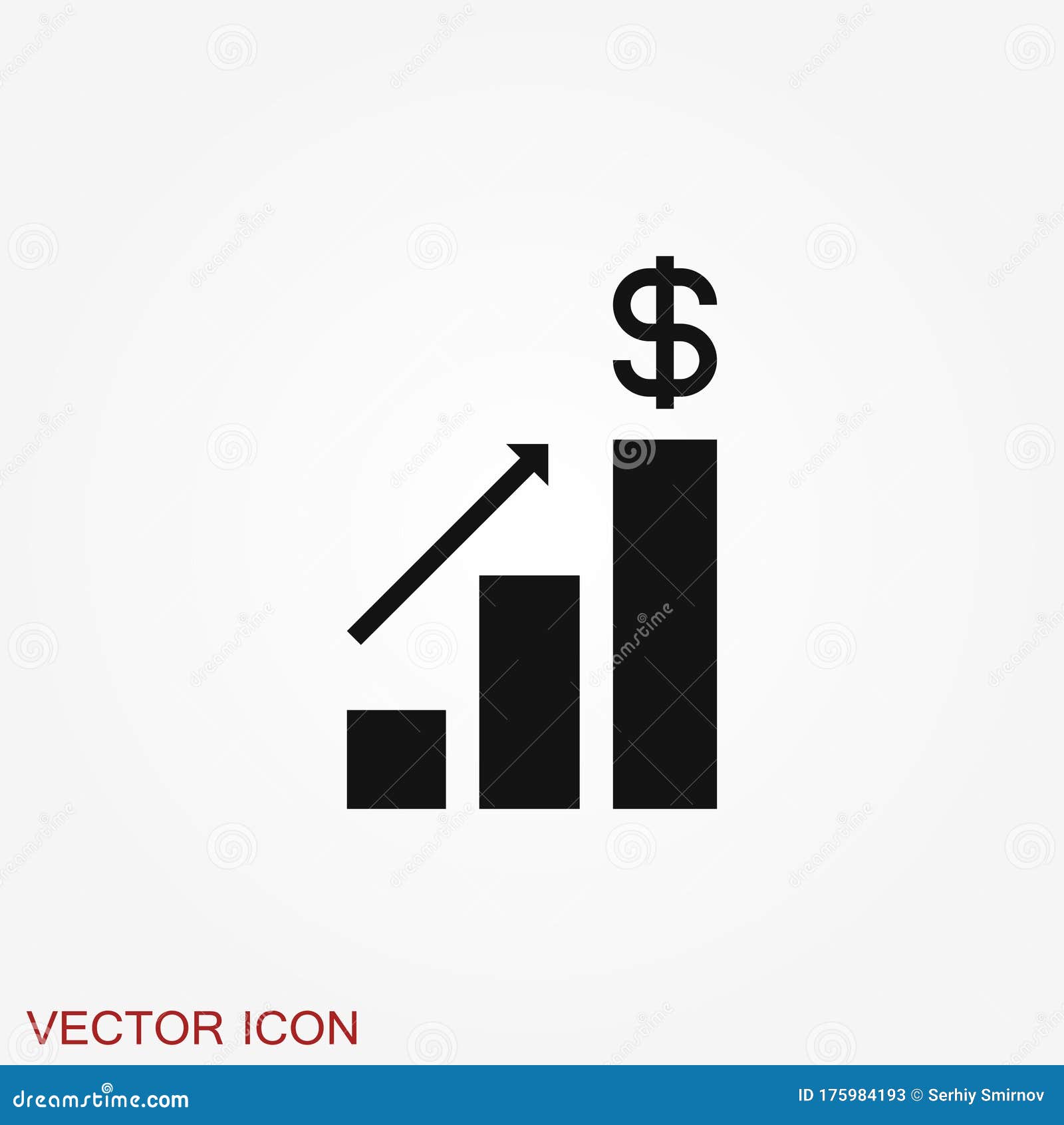 Investments Icon. Graph Growth Graphics Vector Icon Isolated on ...