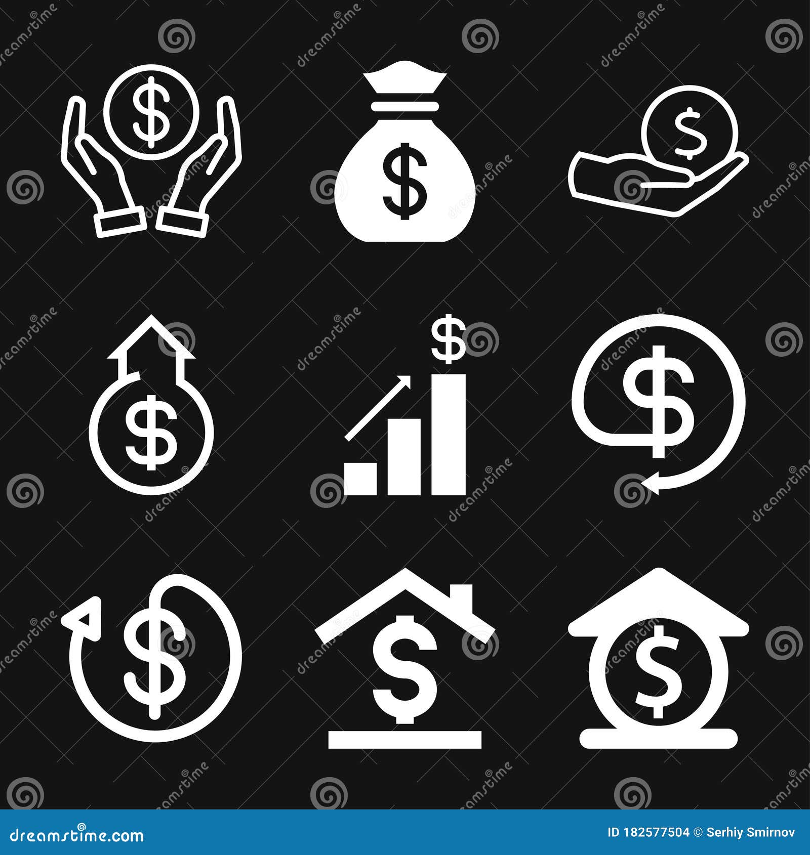 Investments Icon. Graph Growth Graphics Vector Icon Isolated on ...