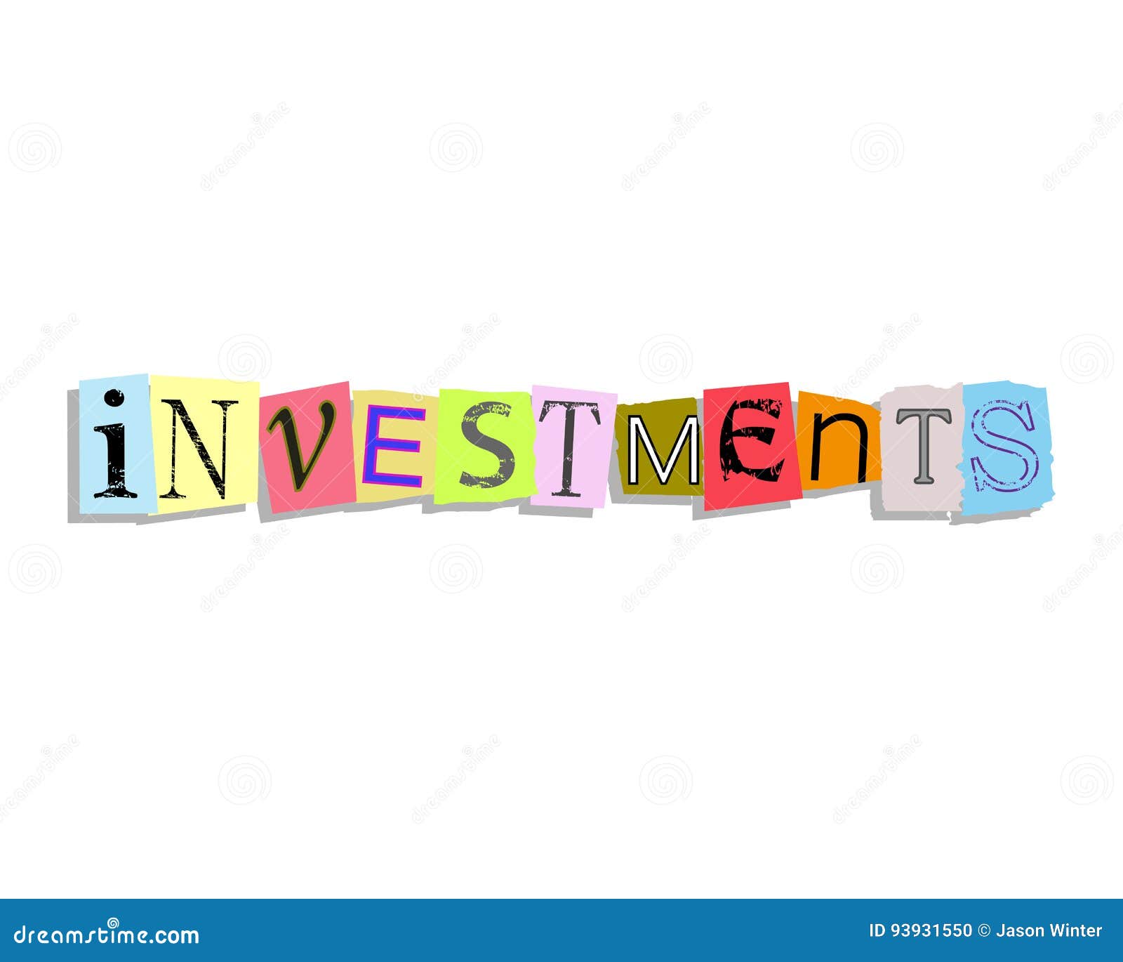 Investments Paper Letters stock vector. Illustration of savings - 93931550