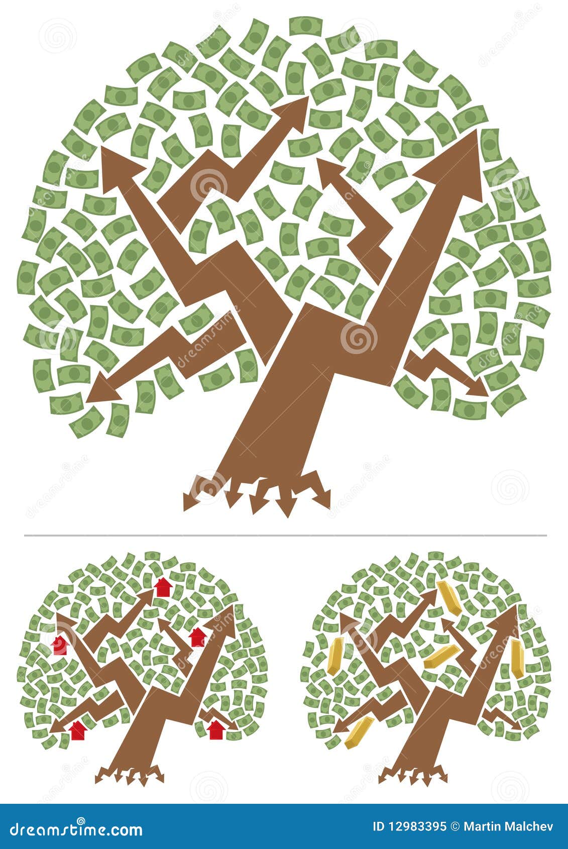 Investments Tree stock vector. Illustration of portfolio - 12983395