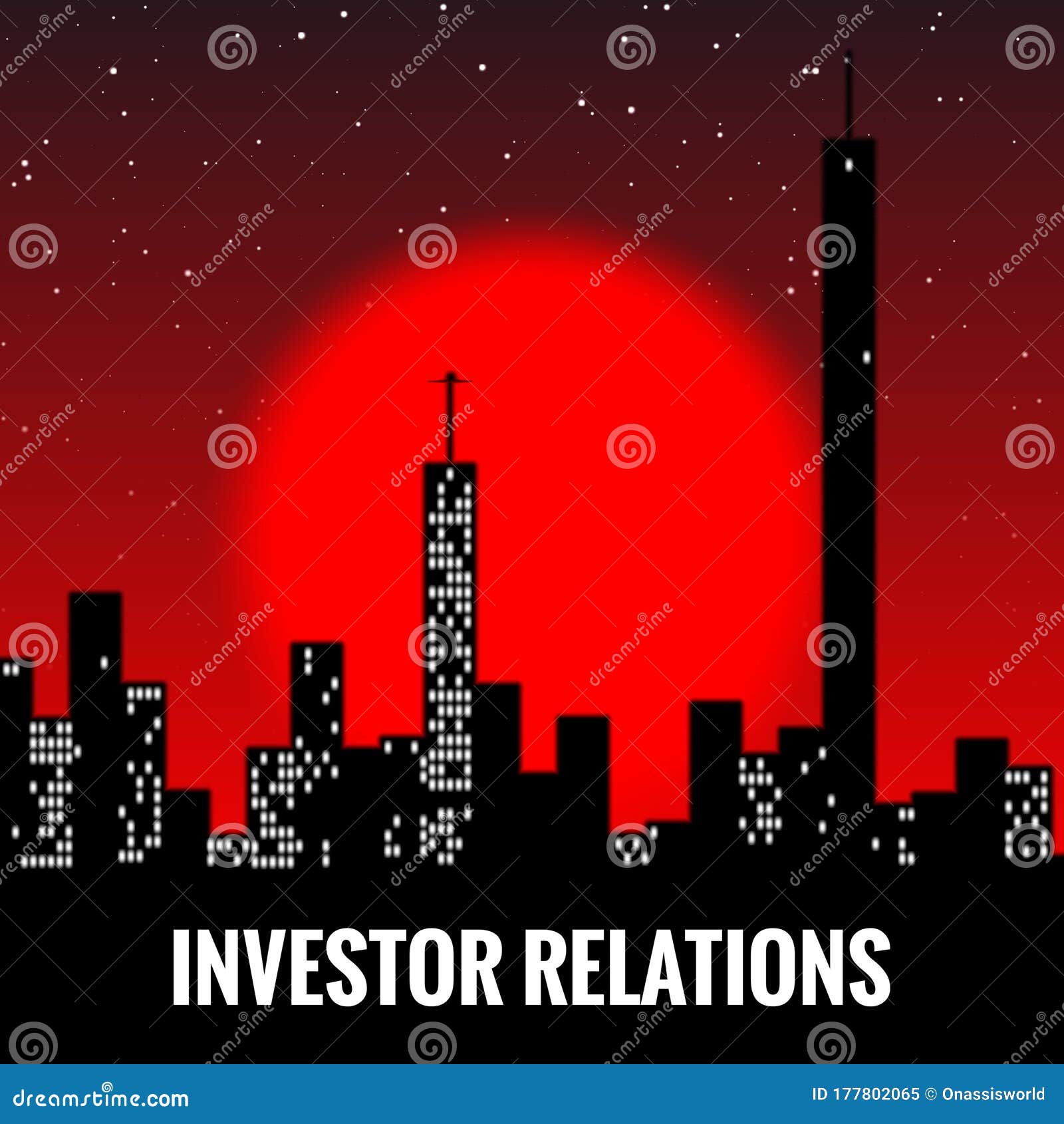 Investor Relations Red Cityscape Illustration Stock Illustration ...