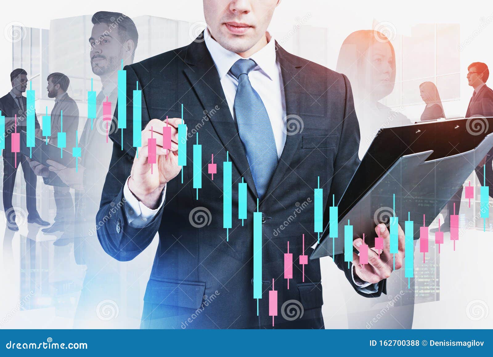 Investor and Team Using Forex Chart in City Stock Photo - Image of ...