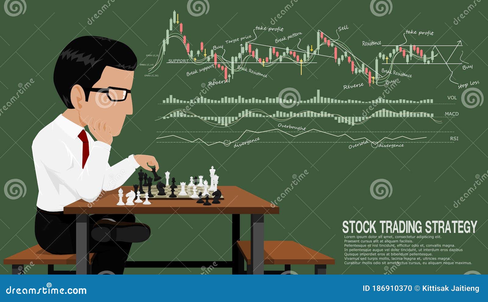 An Investor is Thinking about Investment Strategy Stock Vector ...