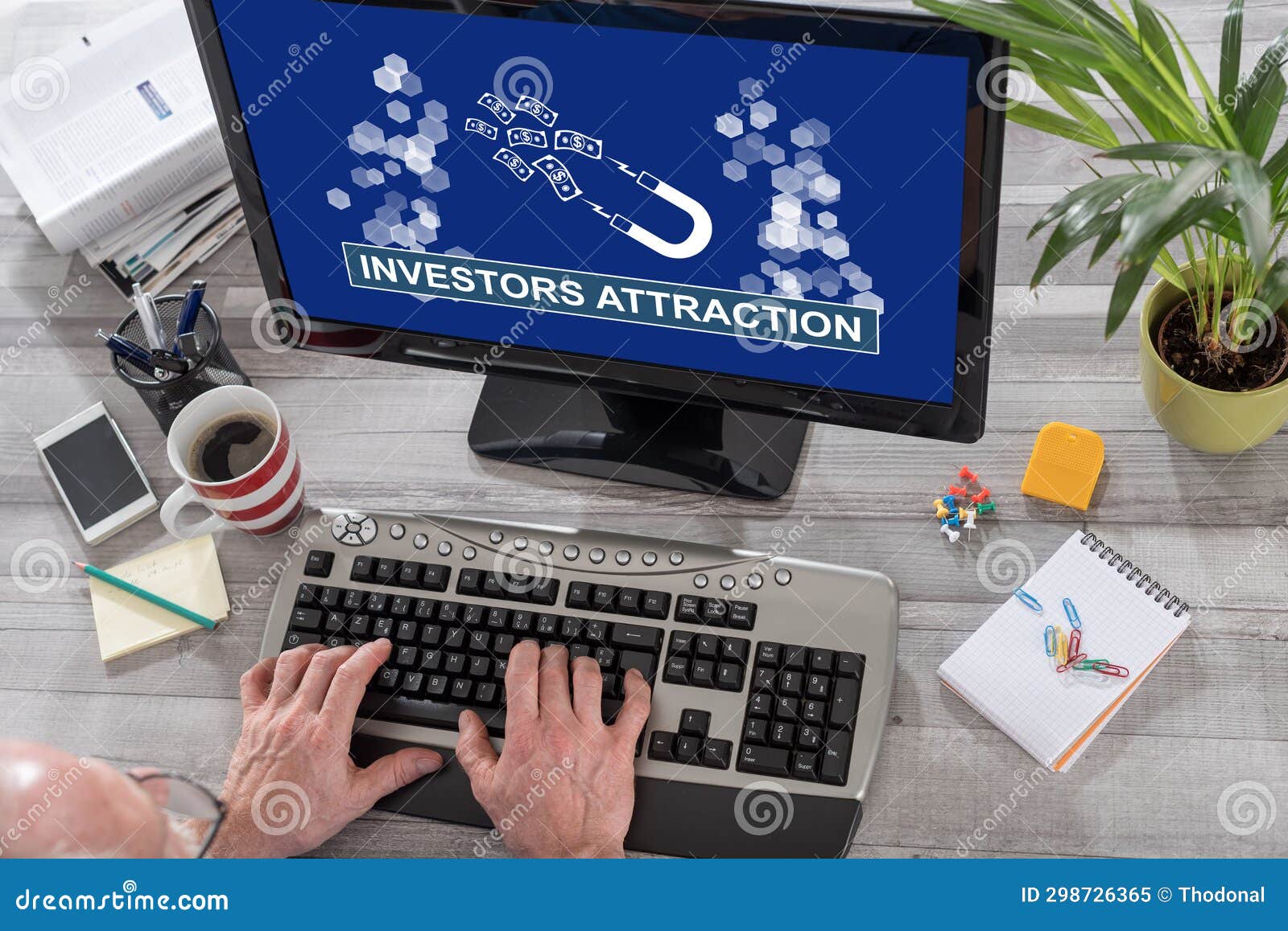 Investors Attraction Concept on a Computer Stock Illustration ...