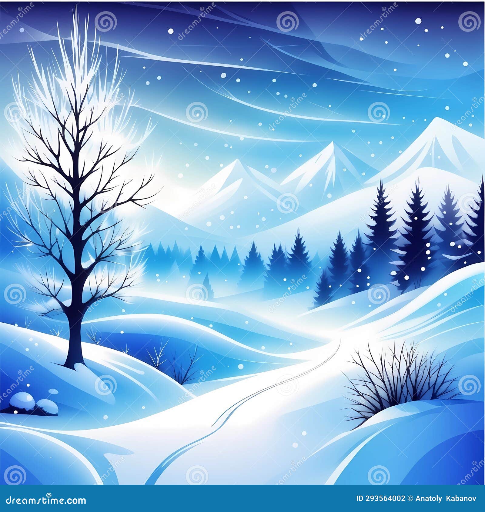 Invierno. Hermosa Imagen Vectorial Del Invierno Stock de ilustración ...