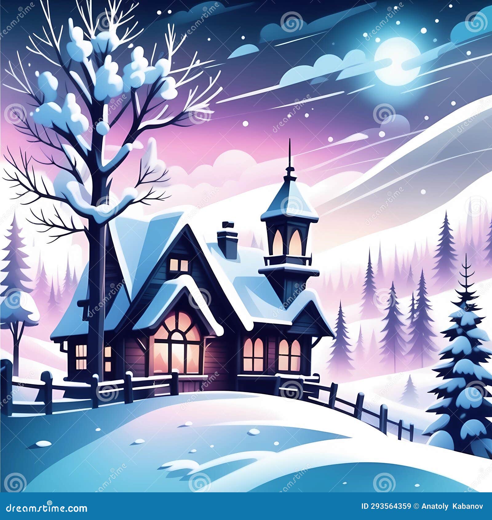 Invierno. Hermosa Imagen Vectorial Del Invierno Stock de ilustración ...