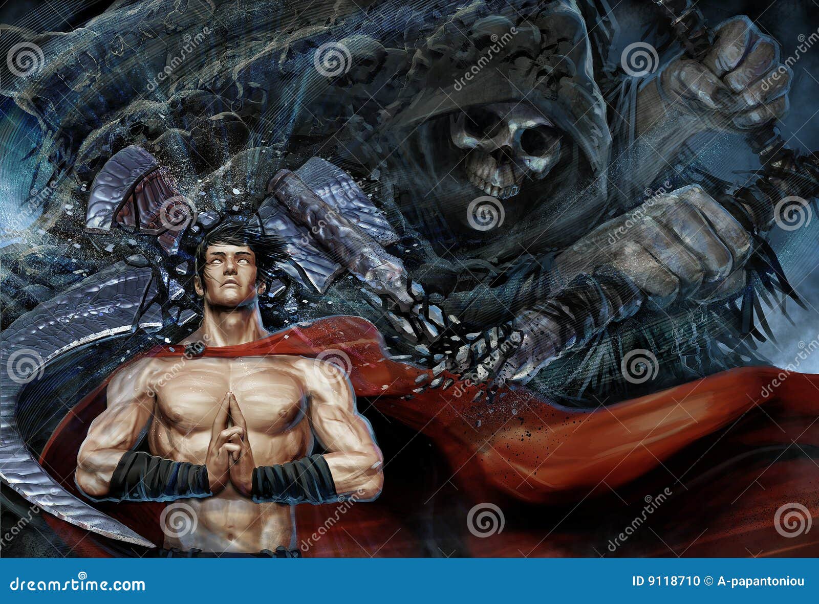 Skull Ripper Logo Mascot Design Cartoon Vector | CartoonDealer.com ...