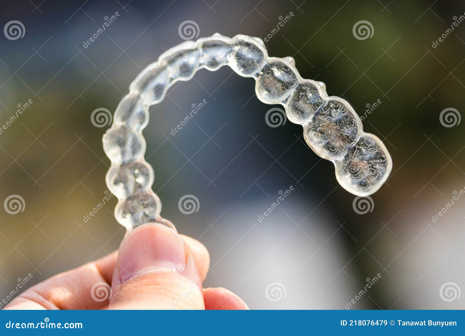 Invisalign Braces Or Invisible Retainer On Blue Background Royalty-Free ...