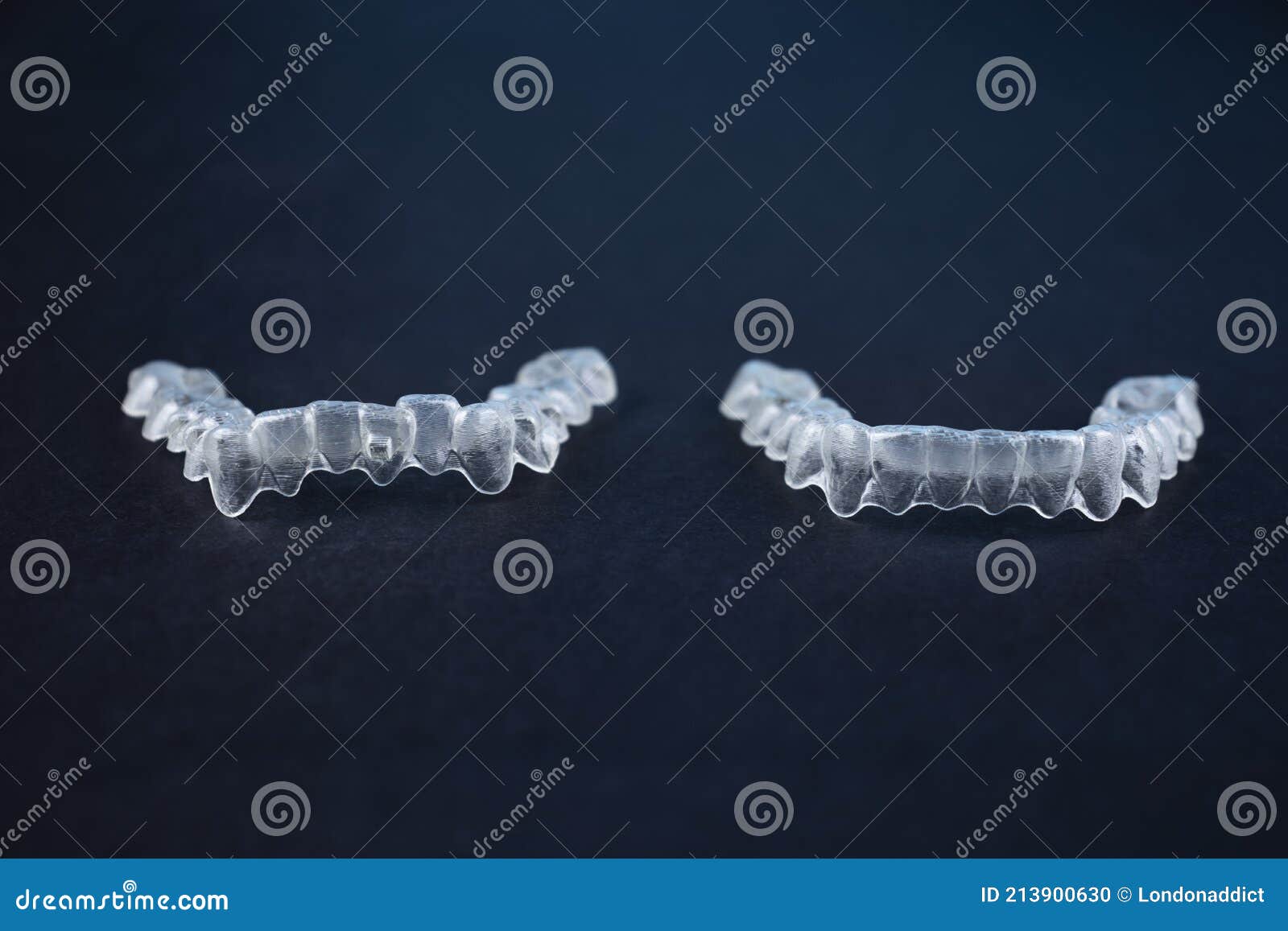Before and after Invisalign Invisible Brackets. Two Transparent Aligner ...