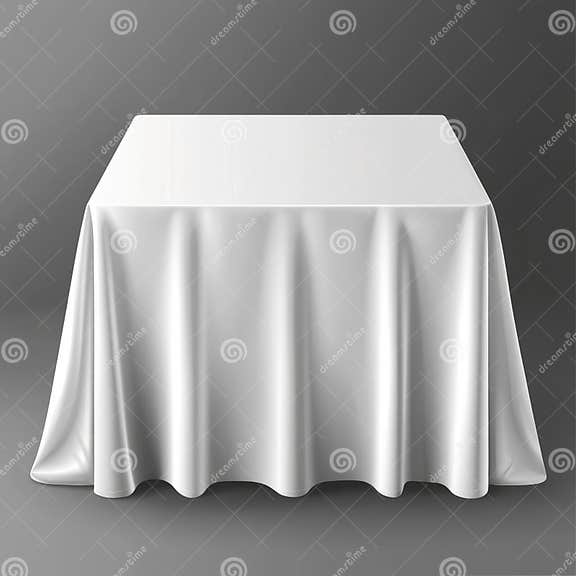 An Invisible Cube Shape Object is Hidden Behind a White Curtain Stock ...