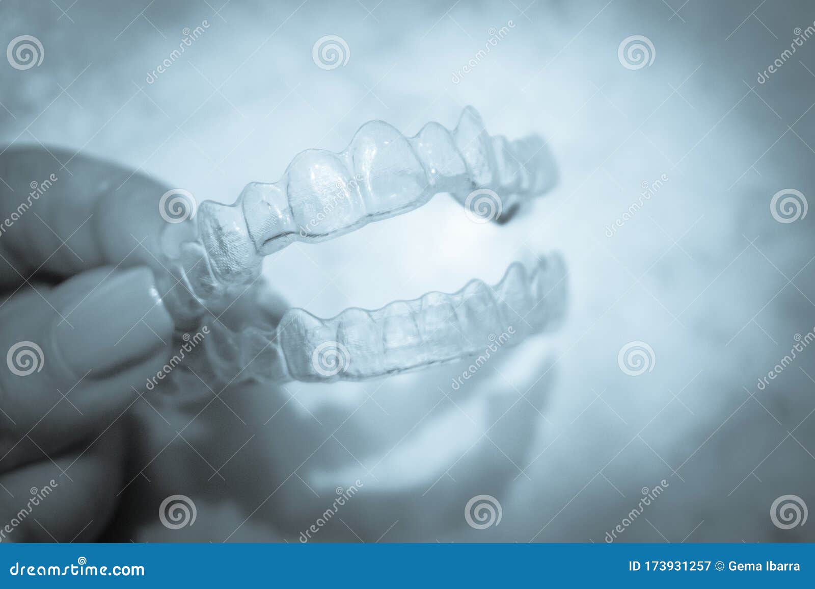 Invisible Dental Retainer Held by Womans Hand Stock Image - Image of ...