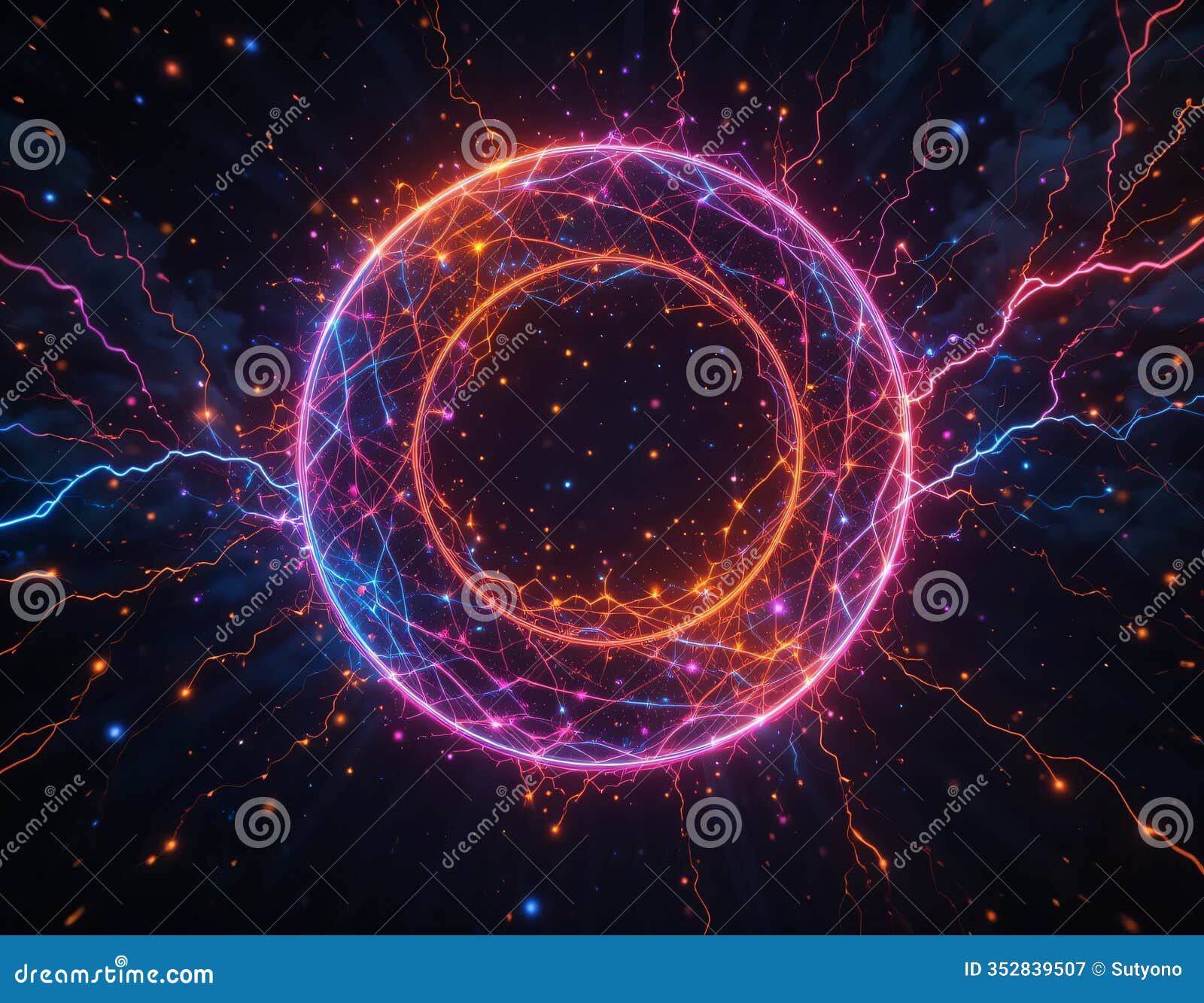 Invisible Energy is Visualized with Neon-colored Lines that are ...