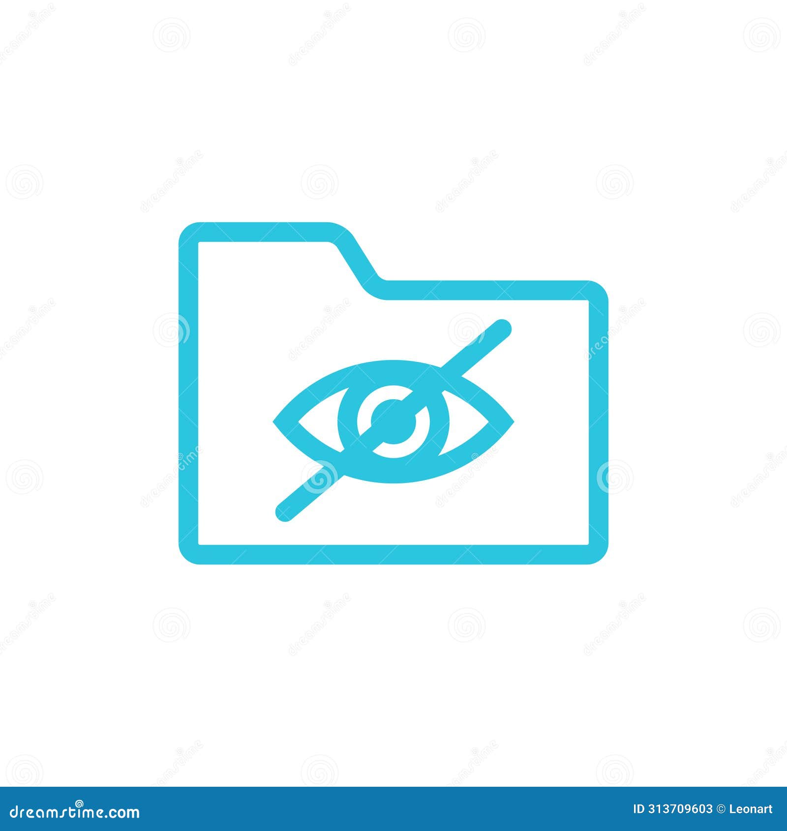 Invisible, Hidden Data, Eye Icon. Isolated on White Background Stock ...