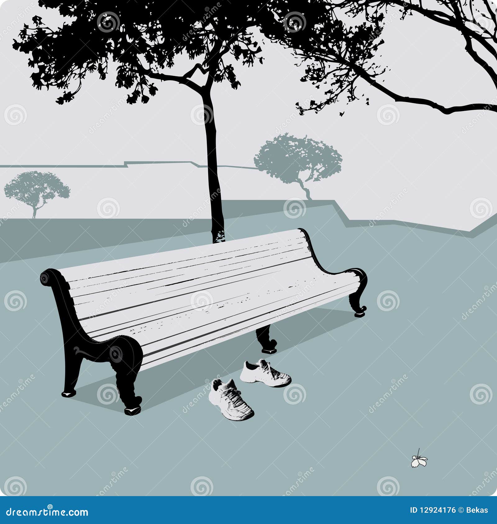 Invisible man stock vector. Illustration of bench, circle - 12924176