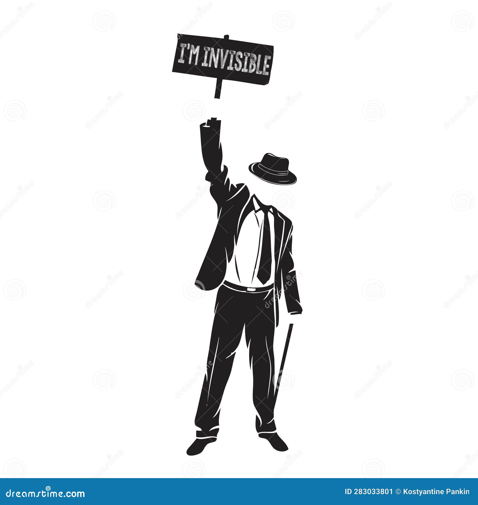 Invisible man stock vector. Illustration of fade, science - 283033801