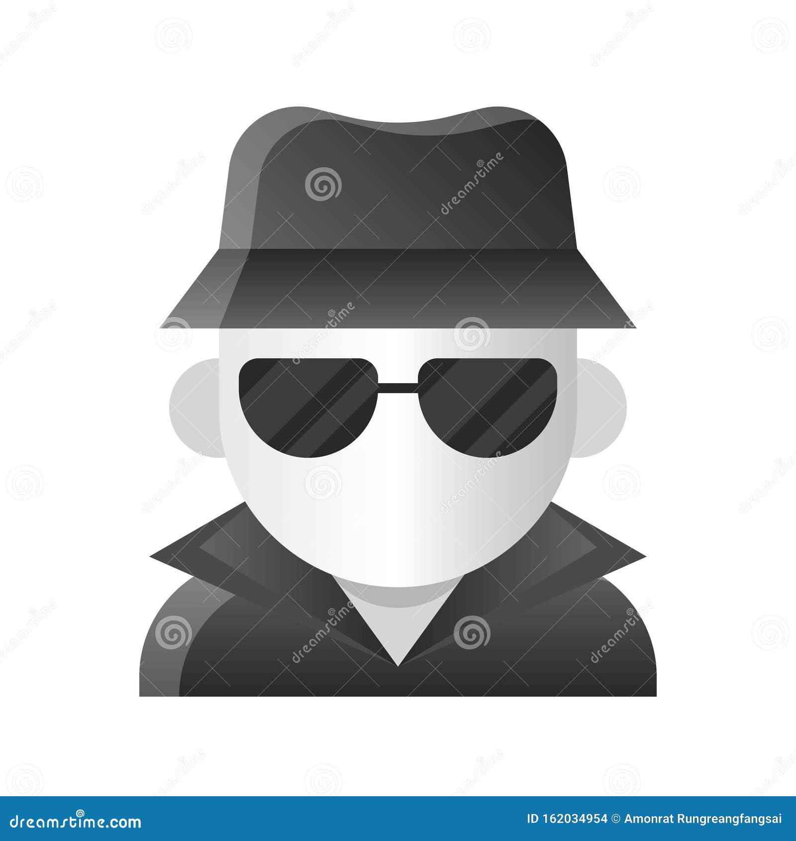 Invisible Man Vector Illustration, Halloween Gradient Style Icon Stock ...