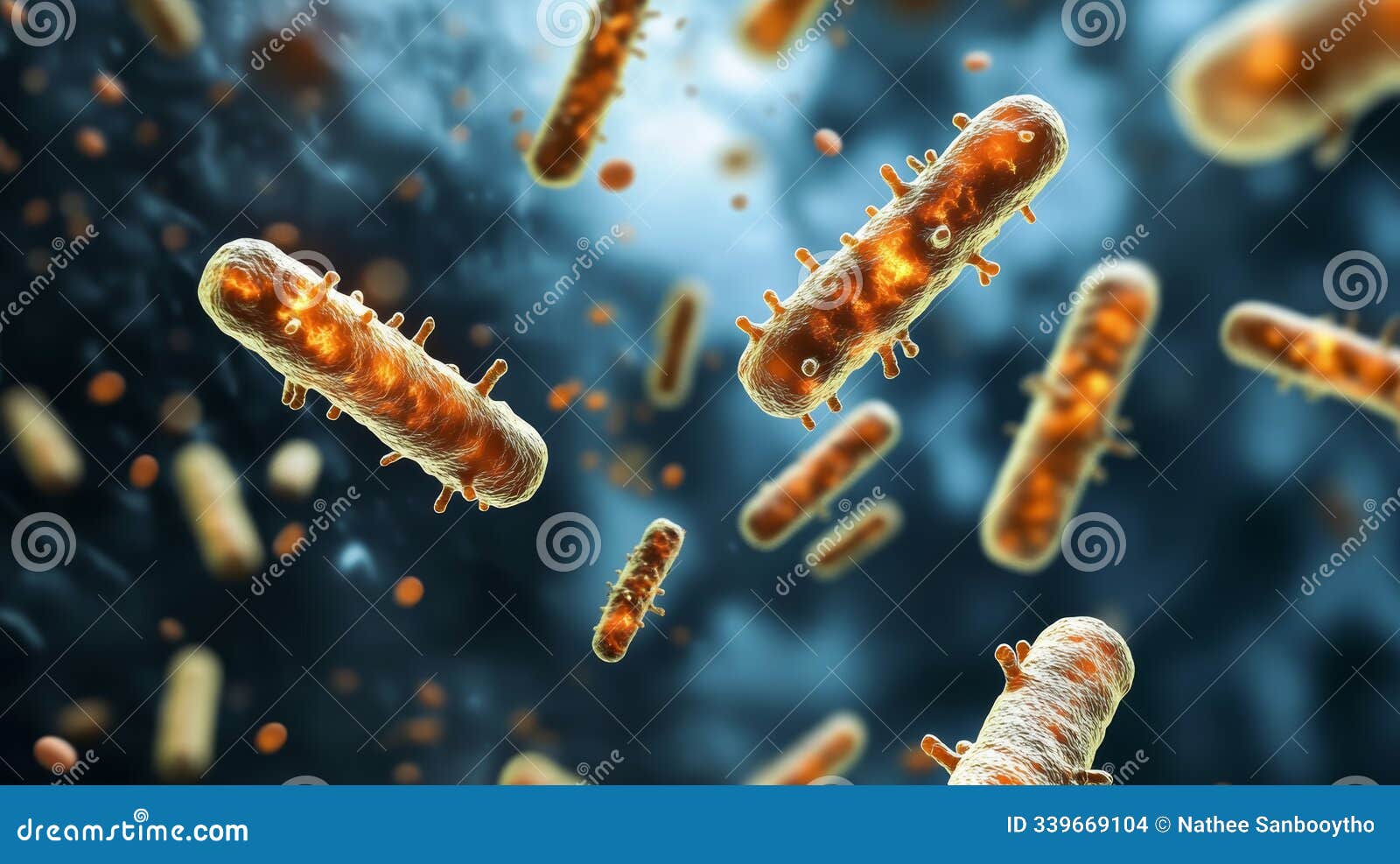Invisible Threat, Microscopic View of Bacteria and Viruses Airborne in ...