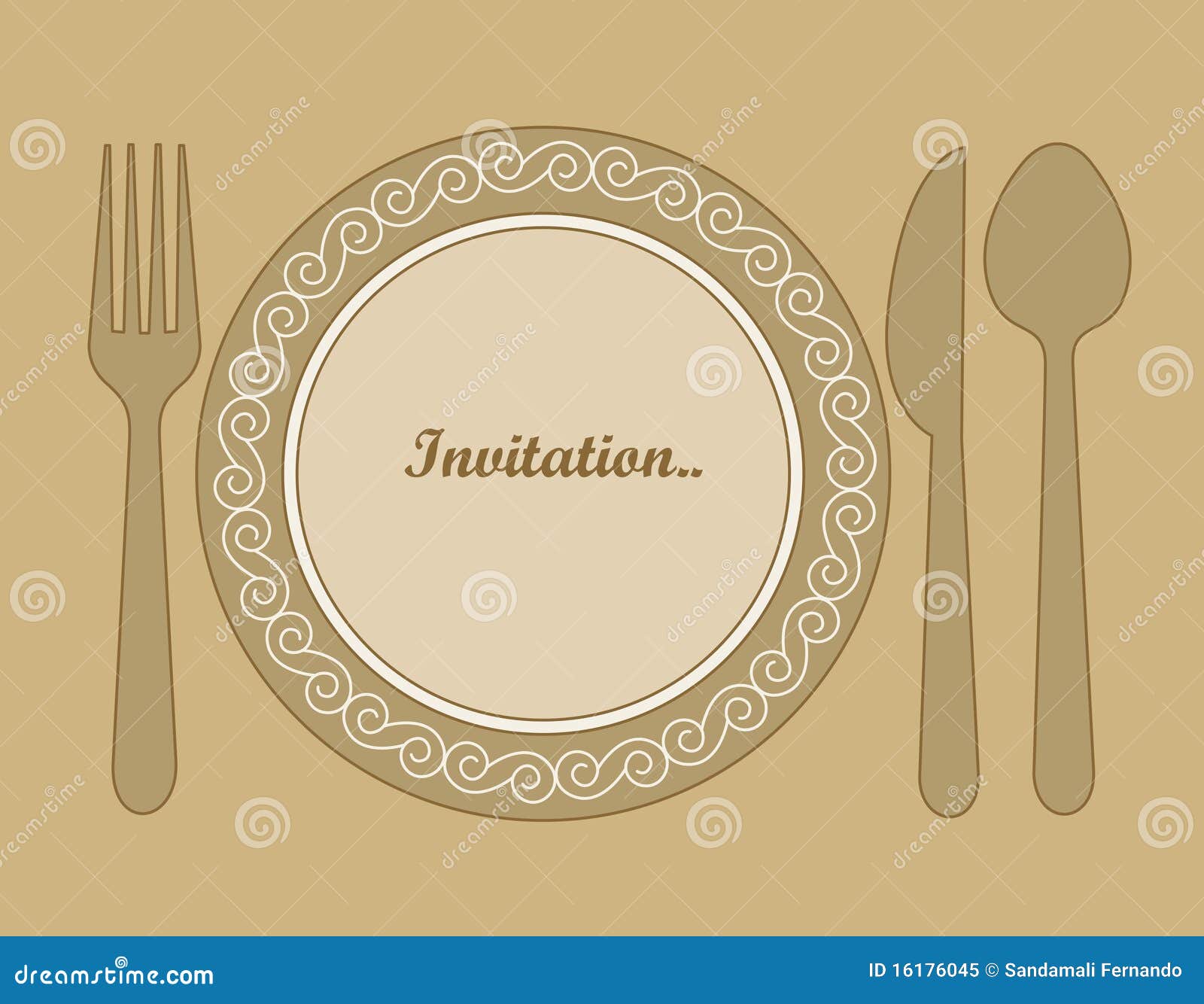 Invitación de la cena ilustración del vector. Ilustración de ...