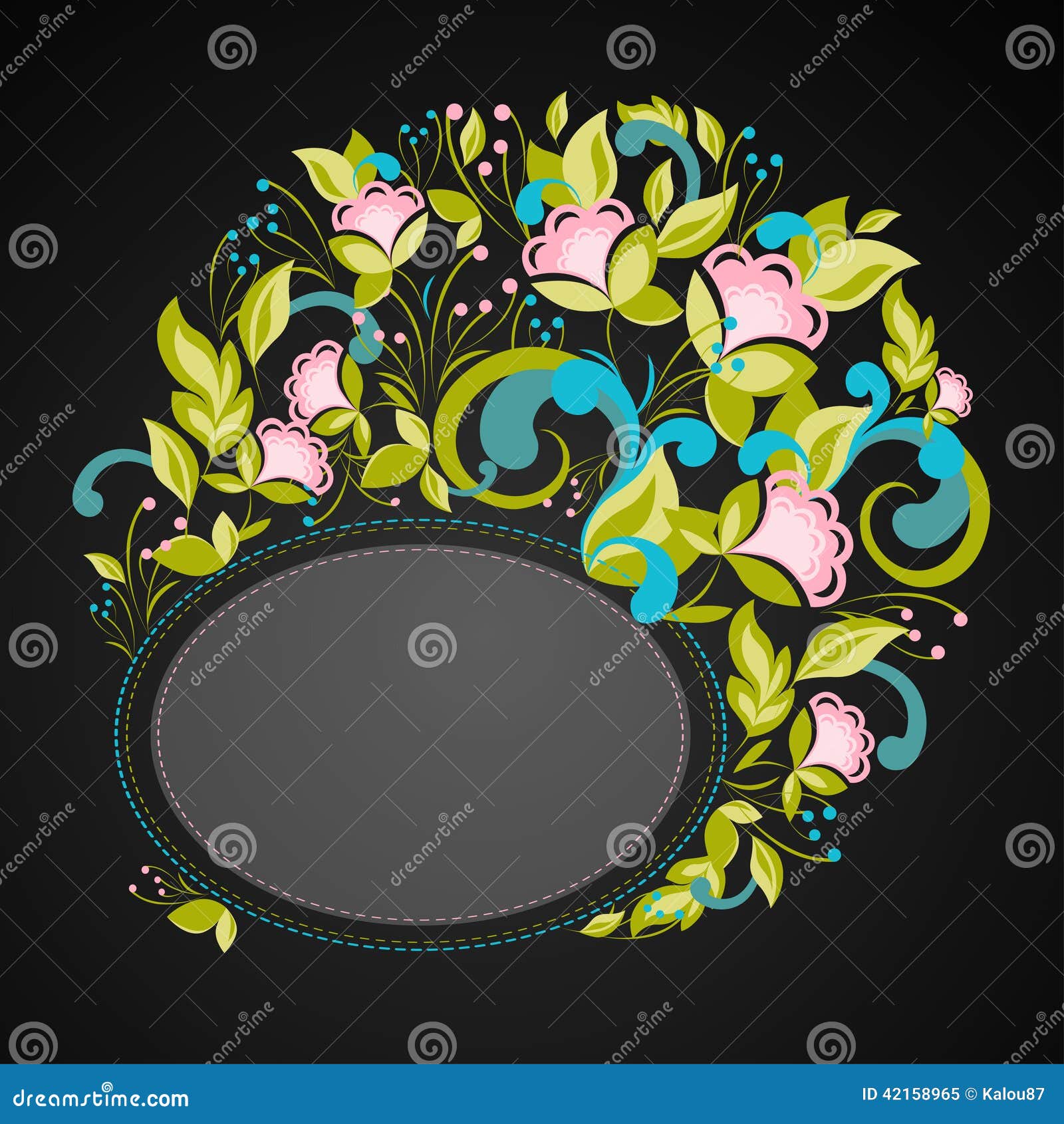 Invitation with Abstract Floral Background Stock Vector - Illustration ...