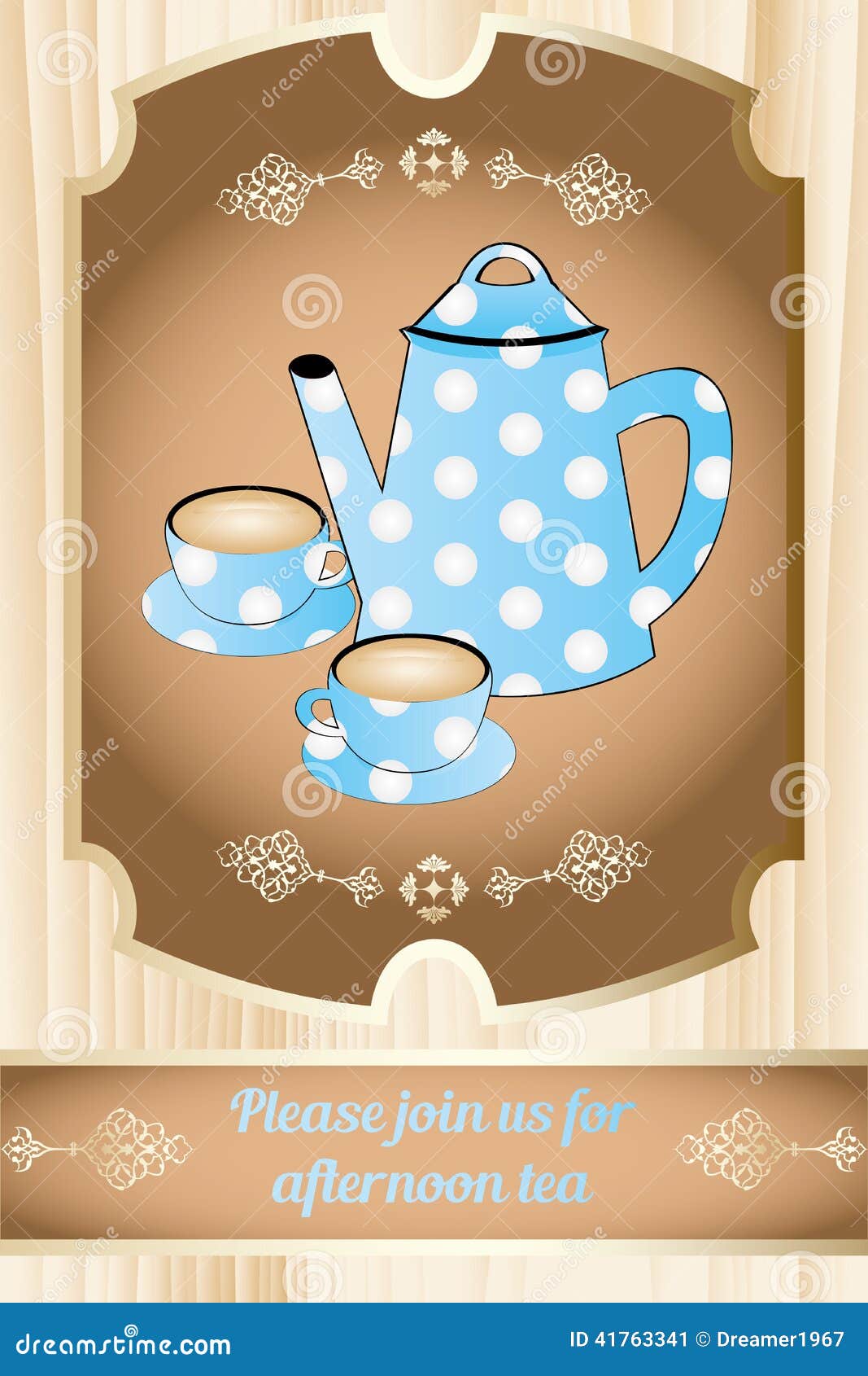 Invitation for Afternoon Tea Stock Vector - Illustration of afternoon ...