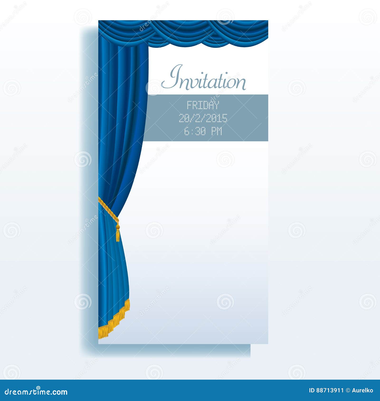 Invitation blue stage stock vector. Illustration of entrance - 88713911