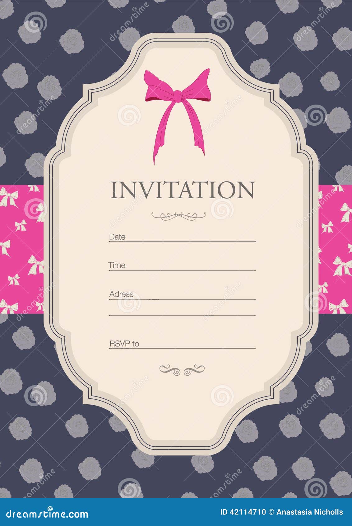 Invitation With The Bow Vector Illustration | CartoonDealer.com #42114710