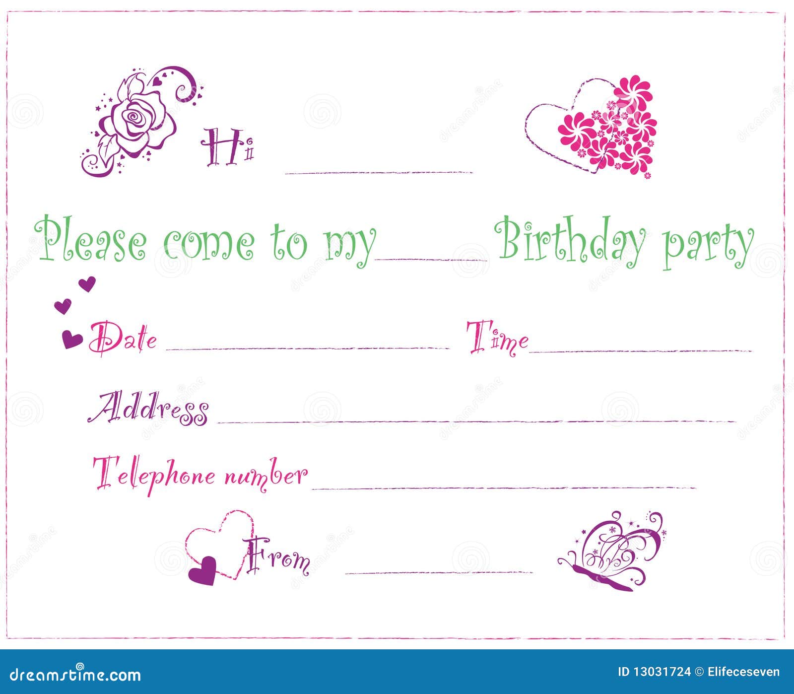 Invitation card stock vector. Illustration of stationary - 13031724