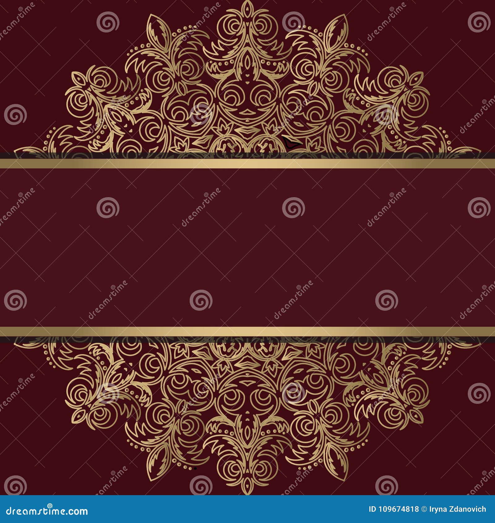 Invitation Card with Abstract Pattern and Blank Horizontal Strip Stock ...