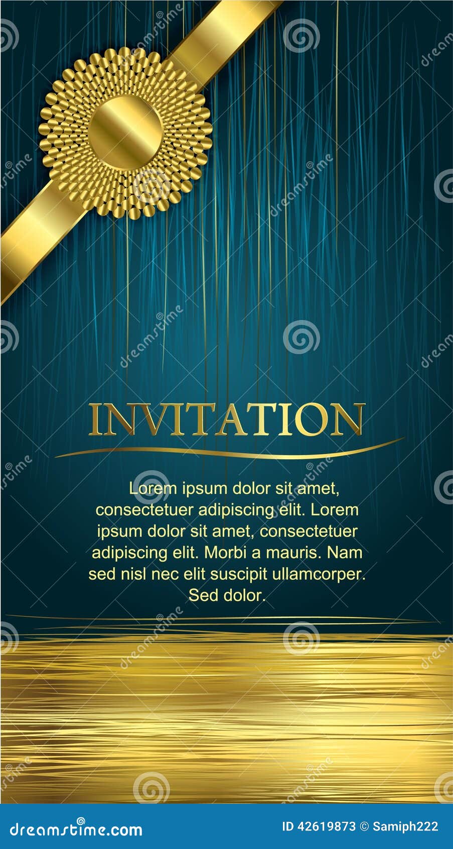 Invitation card stock vector. Illustration of ribbon - 42619873