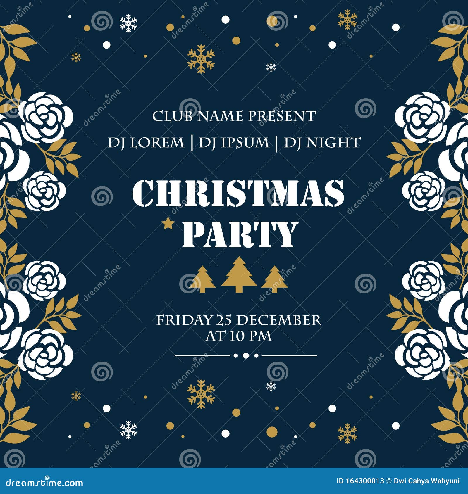 Invitation Card for Christmas Party, with Design Element of White ...